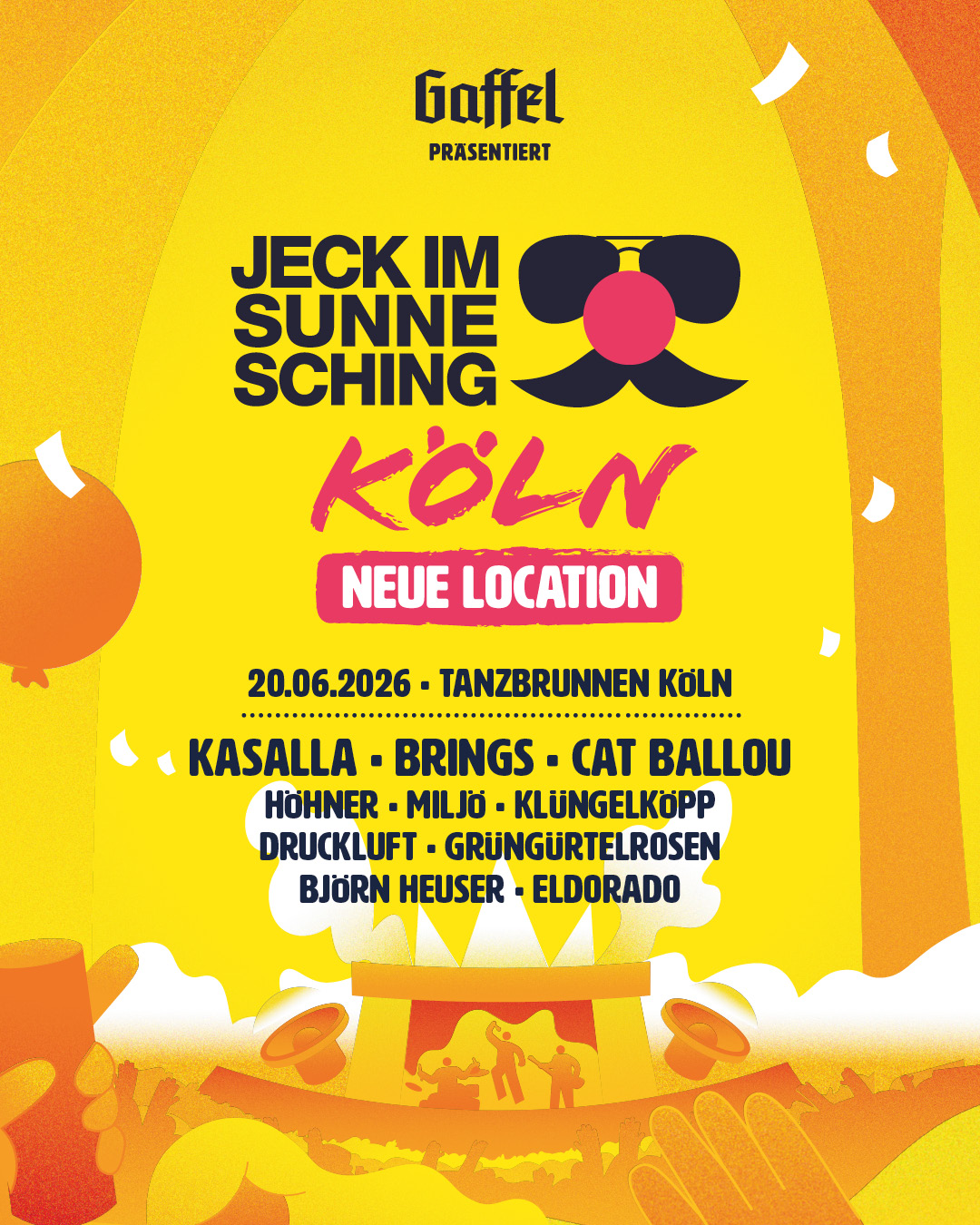 Jeck im Sunnesching Köln 2026 - Lineup, Bands und Tickets