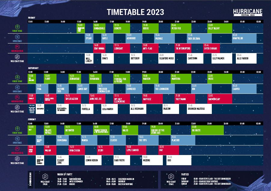 Hurricane, Southside 2023 Zeitpläne & Tickets › Festivalhopper